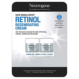 Neutrogena Rapid Wrinkle Repair Retinol Face Moisturizer, Daily Anti-Aging Cream with & Hyaluronic Acid to Fight Fine Lines, Wrinkles, Dark Spots, 1.7 oz (pack of 2) 3.4 Ounce