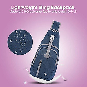 KIMLEE Sling Bag Crossbody Bags Men, Travel Hiking Chest Daypack for Women One Strap Backpack Lightweight Over Shoulder Bag