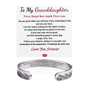 Svana Granddaughter/Daughter Bracelet Gifts From Grandma/Nana with Message Card,Adjustable Morse Code Bracelet for teen girls I love You Inspirational Bracelets for Her, I Will Always Be With You Meaning Birthday Gifts (to Granddaughter-Silver)