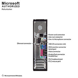 Dell Optiplex 980 Desktop PC Package, Intel Core i5 3.2 GHz, 4 GB-RAM, 250 GB HDD, Keyboard/Mouse, 17in LCD Monitor (Brands Vary), DVD, Windows 10 (Renewed)