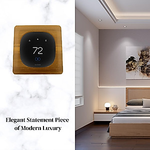 Chestnut Wood Square Wall Plate for Ecobee Smart Thermostat Enhanced and Premium Cover Trim Backplate