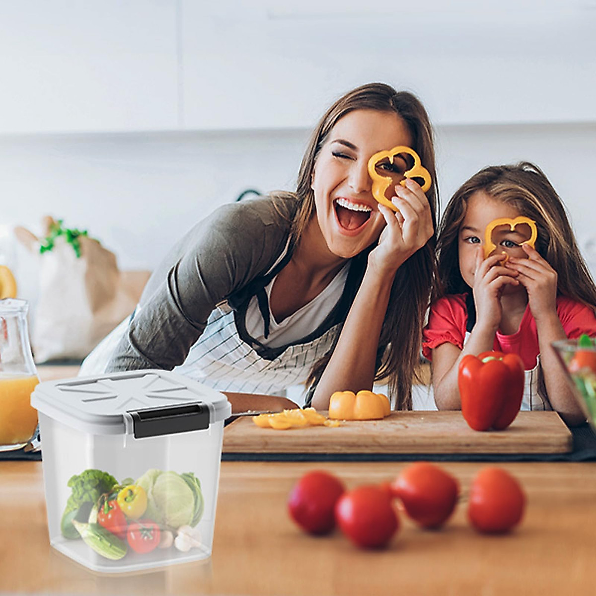 LivLab 5LBS Flour Container - Rice Dispenser 5LBS/2KG/2Qt Food Cereal Container Bins with Measuring Cup for Household Pantry Organization (5 LBS)