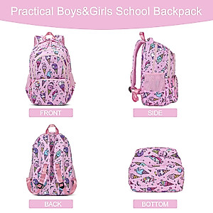 CLUCI Kids Backpack for Girls Bookbags Preschool Backpack Toddler Daycare School Bag Elementary Kindergarten Lightweight Waterproof Pink Unicorn