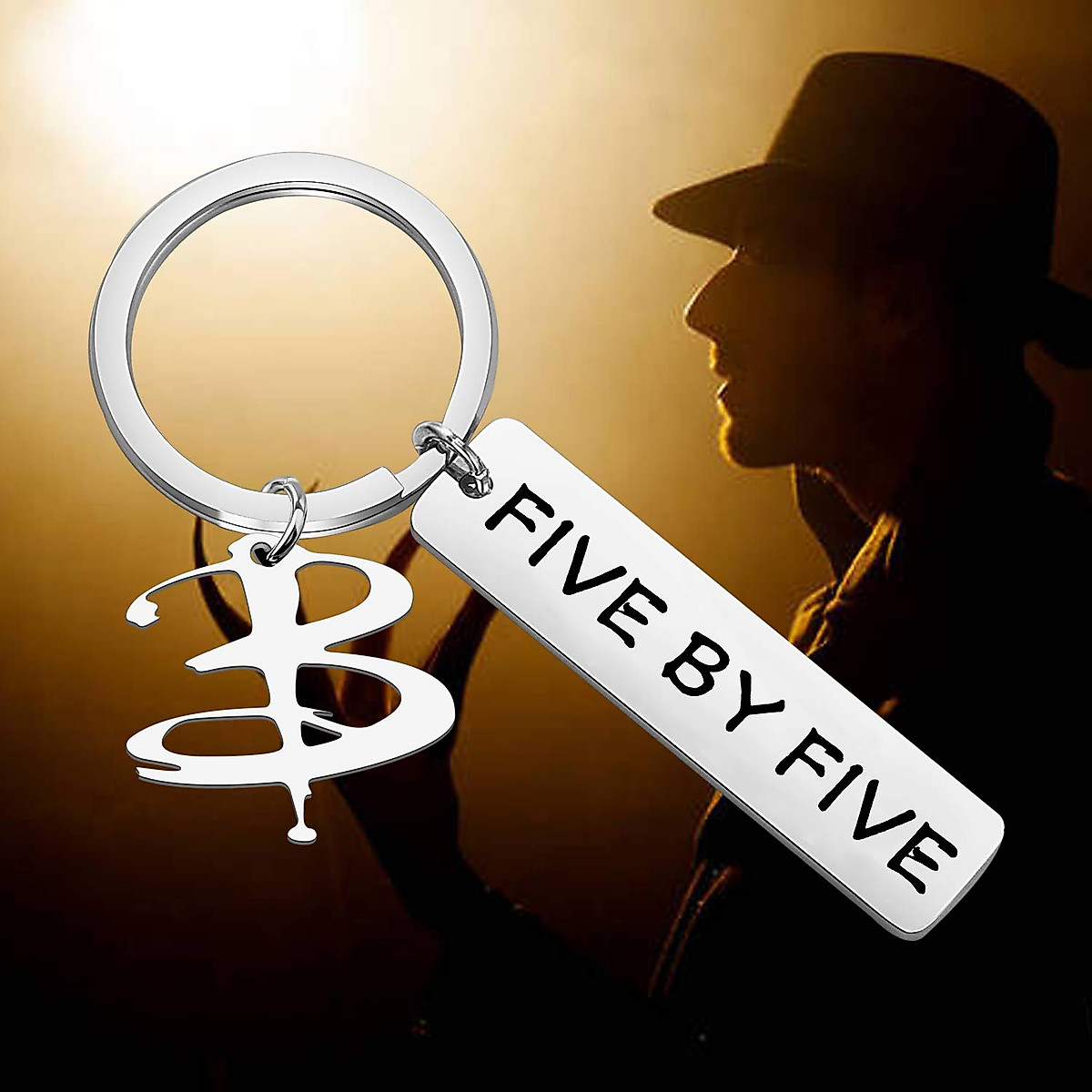 Buffy Vampire Slayer Inspired Gift Five by Five Keychain 90's Television Gifts (Five by Five Keychain)