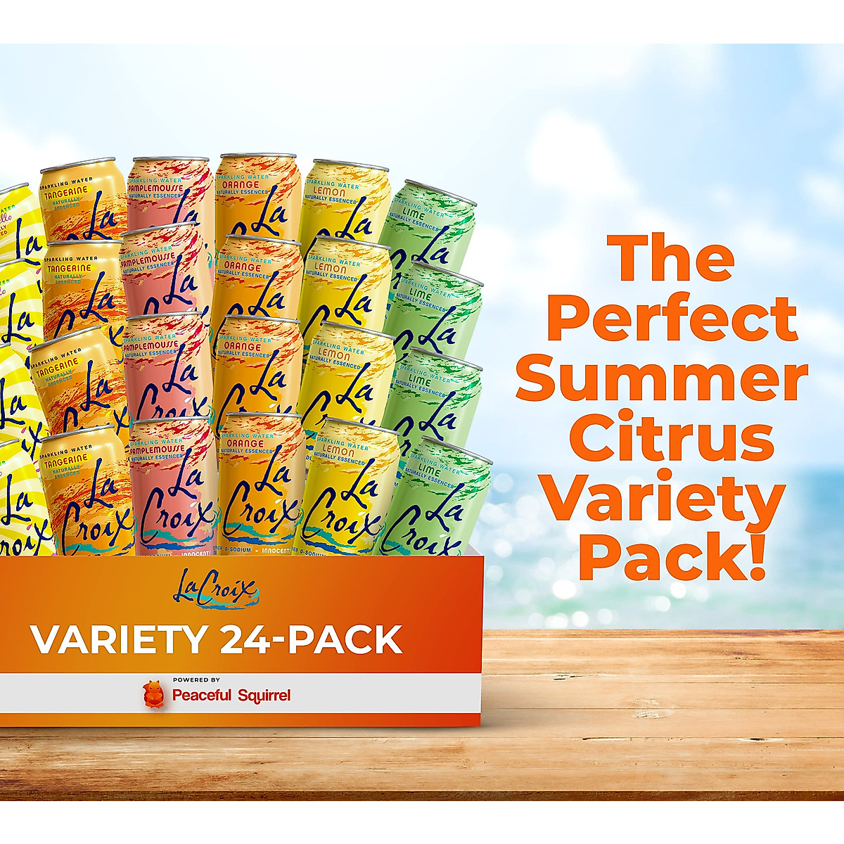 LaCroix Sparking Water, Summer Citrus Variety 24-Pack, 6 Citrus Flavors, 4 of Each, 12 Fl Oz Each