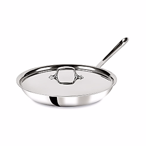 All-Clad D3 Stainless Cookware, 12-Inch Fry Pan With Lid, Tri-Ply Stainless Steel, Professional Grade, Silver
