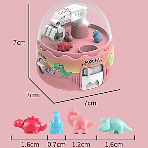 DuaTang Mini Dinosaur Claw Machine Toys with 8 Little Dinosaurs, Fun Handheld Games Arcade for Kids Boys Girls Vending Grabber Toy - Red