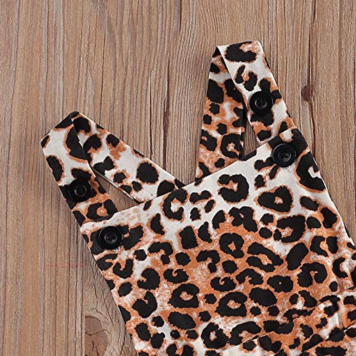 Kid Toddler Baby Girl Spring Summer Sleeveless Backless Romper One Piece Leopard Printed Jumpsuit Bell-Bottomed Flare Pants