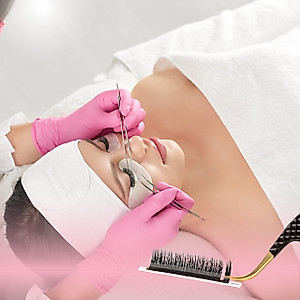 SIVOTE Fiber Tip Lash Tweezers for Eyelash Extensions with Diamond Grip, Black, Set of 4 - Precise Tips Japanese Steel for Classic, Volume & Mega Volume Lashes, Anti-Rust - Ideal for Lash Artists