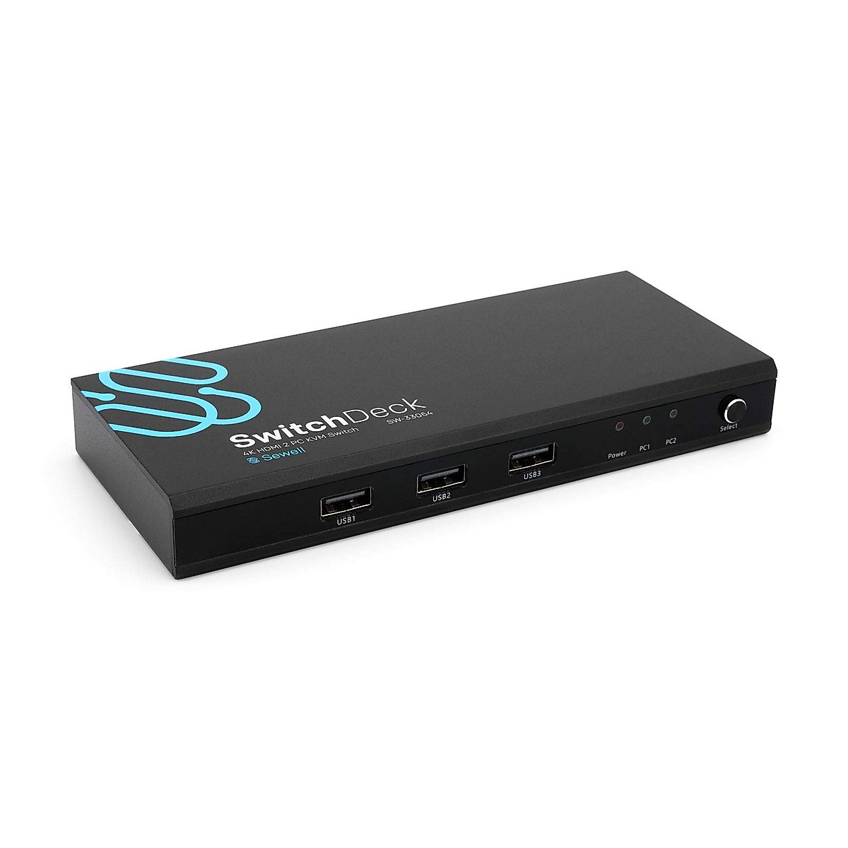 SwitchDeck 4K HDMI KVM Switch by Sewell, Switch Easily Between Two PCs/Macs/Gaming Consoles (SW-33054)