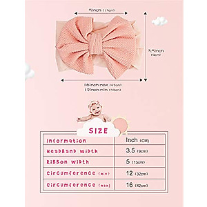Makone 9PCS Baby Nylon Headbands Hair Accessories Hair Bows Stretchy Headband for Baby Girls Babies Newborn Infant Toddler