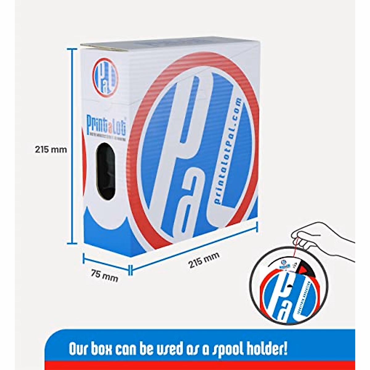 PRINTALOT PETG 3D Printer Filament, Dimensional Accuracy +/- 0.03 mm, 1 kg Spool, 1.75 mm, Black