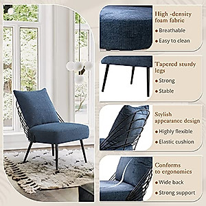 LUE BONA Indoor/Outdoor Handmade Relax Rocking Chair,Comfy Rocker Chair Solid Wood Modern Accent Rocking Glider Chair with Rush Weave for Living Room, Bedroom, Balcony, Patio.