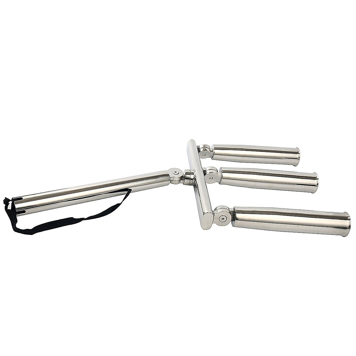 3 Tube Silver Highly Polished Stainless Steel Trident Outrigger Stylish Rod Holder - Triple Rod Holder , Kite Fishing Mount 3-Rod Holder -9998S
