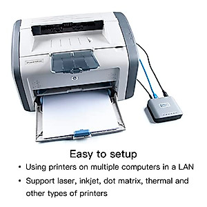 Quxas Print Server Ethernet to USB2.0 Network 1-Port LAN Print Server (LP-N110)