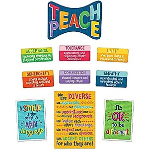 Carson Dellosa – One World Teach Peace Bulletin Board Set, 11 Pieces, Classroom Décor