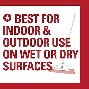 Harper 7324P1 Premium Indoor/Outdoor Wet/Dry All-Purpose Hardwood 24 in. Push Broom Semi-Stiff Bristles, Brown