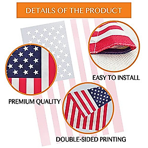 MingTa 2 Pack 4th of July American Flags Garden Flags 12x18 Double Sided Yard Flags for Outside Seasonal Outdoor Decor Vertical Burlap Decoration