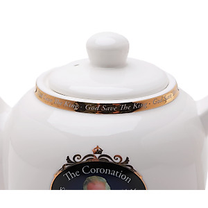 Toyland® King Charles III Coronation Commemorative Tea Pot - His Majesty The King Keepsakes - British Souvenirs