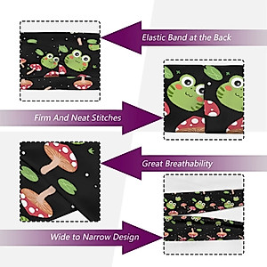 Showudesigns Mushroom Frog Headband for Men Boys Basketball Running Sport Head Wraps Lotus Leaf Wide Close Skin Absorption Sweat Bands Black
