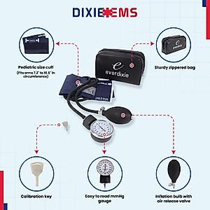 Dixie EMS Aneroid Sphygmomanometer Blood Pressure Cuff – Pediatric Size