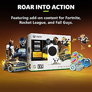 Xbox Series S – Gilded Hunter Bundle – In-game cosmetics for Fortnite, Rocket League, Fall Guys – 512GB All-Digital Gaming Console – 1440p Gaming – 4K Streaming – Robot White