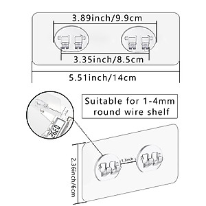 CIFIRRET 12 Pcs Shower Caddie Adhesive Replacement, no Drilling Strong Transparent Adhesive, Adhesive Hook for soap Rack, Towel Rack, Bathroom Storage Rack and Kitchen Rack