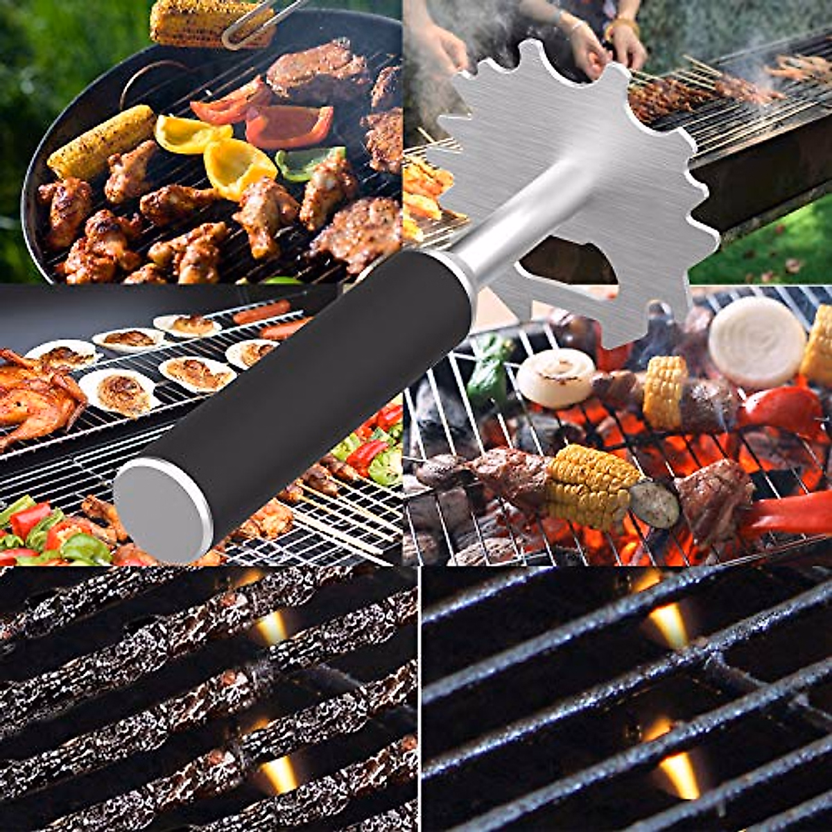 BBQ Grill Scraper -Stainless Steel Barbecue Grill Grate Cleaner-Unique ...