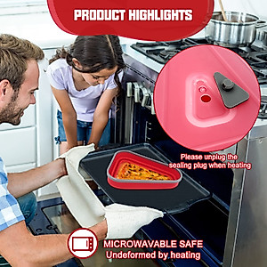 bkkbt Collapsable Pizza Storage Container - Reusable Pizza Box with 5 Microwaveable Serving Trays, Pizza Leftover Container Storage Space Saver, Microwave and Dishwasher Safe