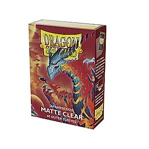 Dragon Shield 60 ct Japanese Matte Outer Sleeves Clear 60 ct Card Individual Pack