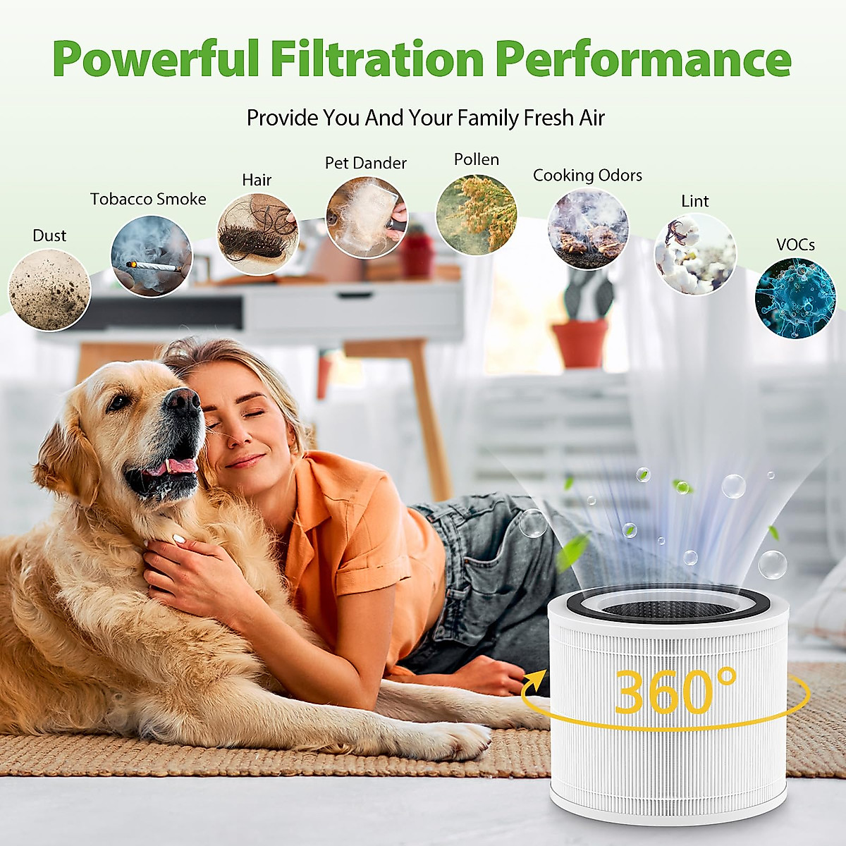 True HEPA 14 Replacement Filter Compatible with Puroair 240 Air Purifier, 3 in 1 Grade True HEPA 14 with Activated Carbon Filter, 240 H14 Replacement Filter, 2 Pack