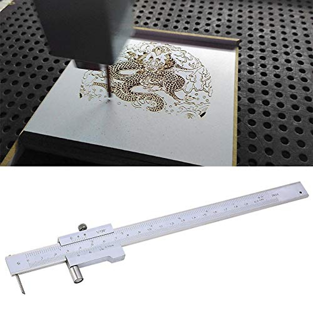 Parallel Crossed Caliper, 0-200mm Parallel Crossed Vernier Caliper, Stainless Steel Parallel Crossed Vernier Caliper Marking Gauge