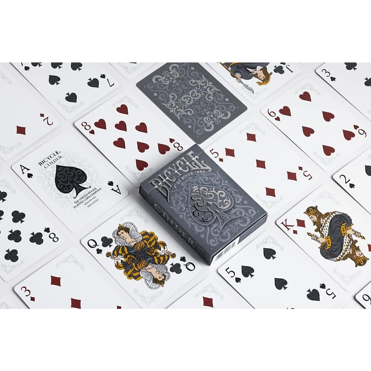Bicycle Cinder Premium Playing Cards, Silver Smoke Foil, 1 Deck