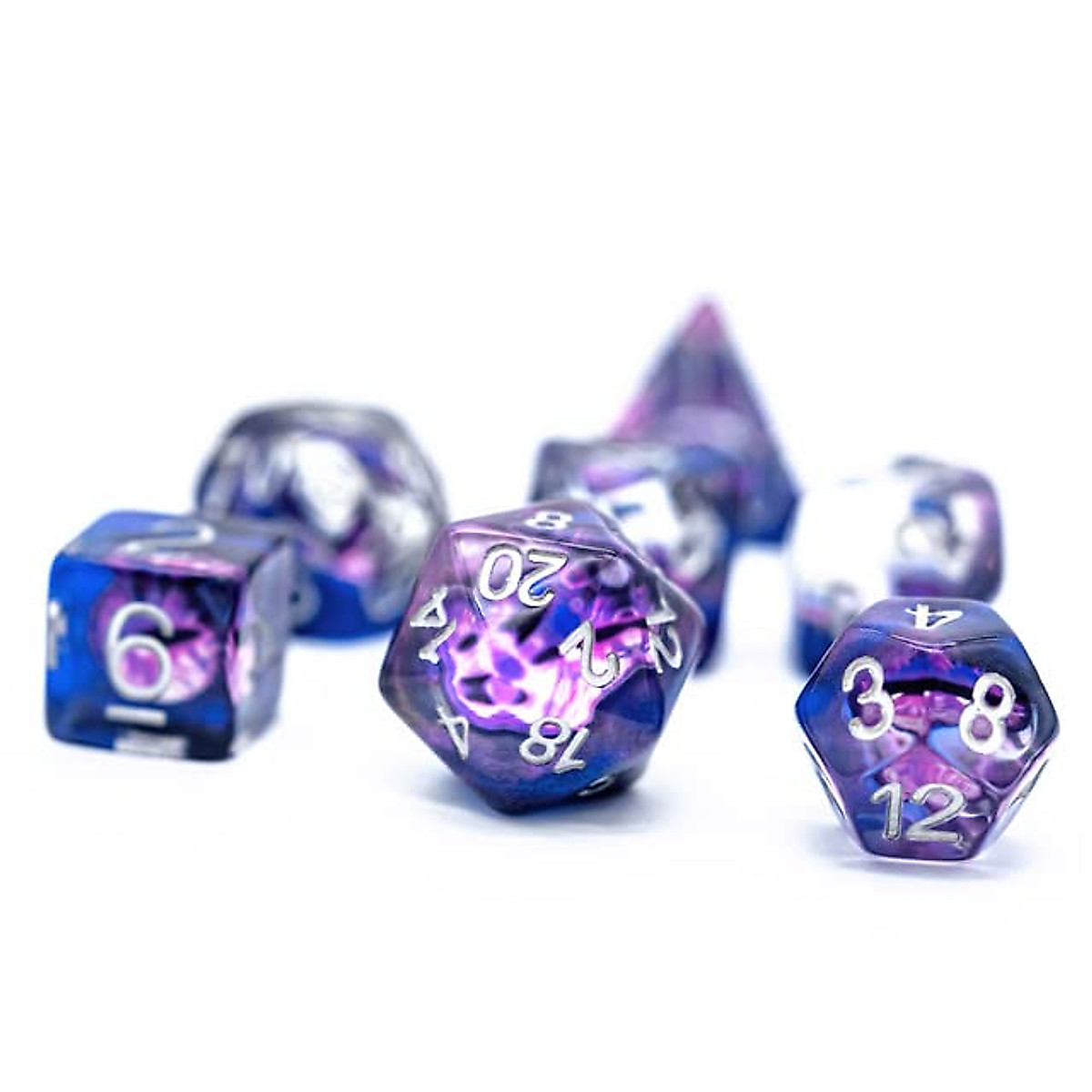 Purple Dragon Eye DND Resin Dice Set for Dungeons and Dragons, D&D, D20, D and D, Polyhedral Resin Dice, Dungeons and Dragons Gifts, Accessories