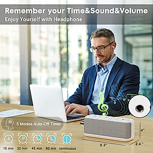 White Noise Machine for Adults, USB Rechargeable Sound Machine with 42 Soothing Sounds for Sleeping with Lullabies & Fan Sounds, Auto-Off Timer & Volume Control, Noise Cancelling for Office Privacy