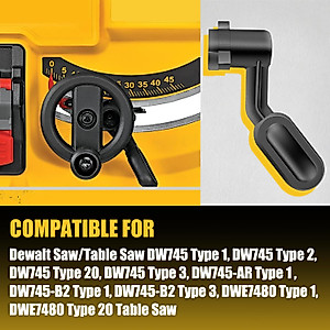 HASMX 5140117-78 Replacement Table Saw Bevel Handle for Dewalt DW745, DWE7480, Part Numbers 5140117-78, 5140032-55, 514011778, 514003255 (1-Pack)
