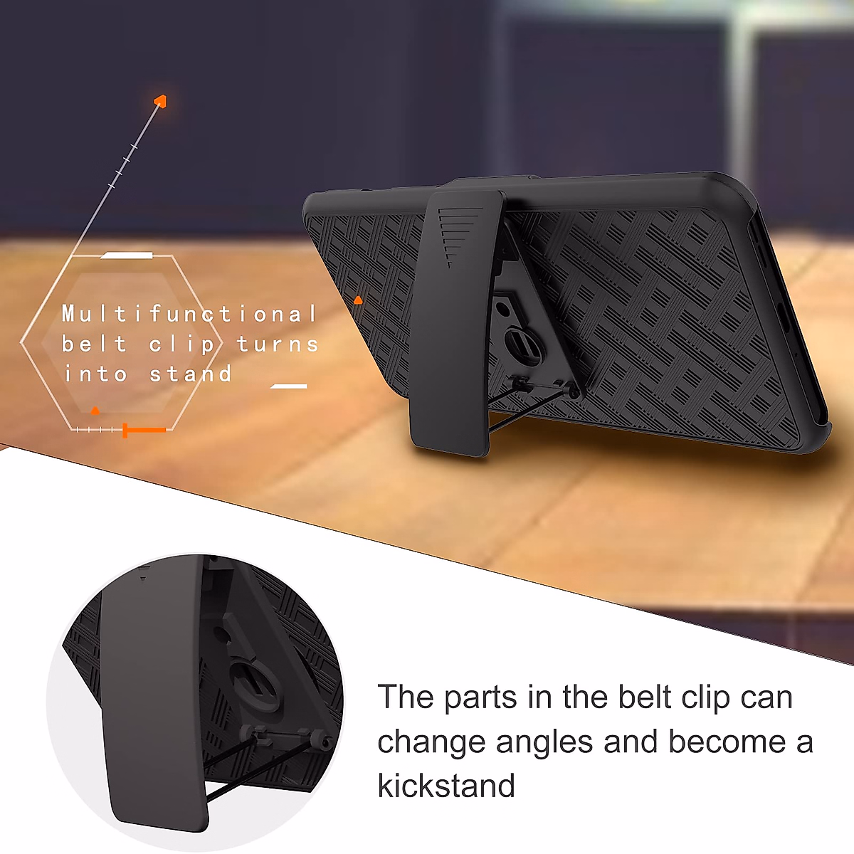 Ailiber for OnePlus 11 Phone Case, OnePlus 11 5G Case Holster with Screen Protector, Swivel Belt Clip, Kickstand Holder, Slim Shockproof Shell Full Body Protective Phone Cover for One Plus 11-Black