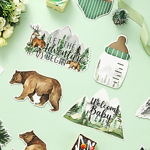 24 Set Adventure Baby Shower Centerpiece Sticks Let the Adventure Begin Baby Shower Decorations Adventure Table Decorations for Woodland Forest Mountain Adventure Baby Shower Party Supplies