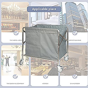 MYOYAY Laundry Sorter Cart with Wheels Collapsible Laundry Hamper Basket Trolley Foldable Commercial Rolling Laundry Cart with Steel Frame and Waterproof Lining for Home/Hotel/Hospital