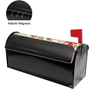 Wamika Autumn Thanksgiving Turkey Pumpkin Mailbox Cover Magnetic Standard Size,Fall Harvest Sunflower Letter Post Box Cover Wrap Decoration Welcome Home Garden Outdoor 21" Lx 18" W