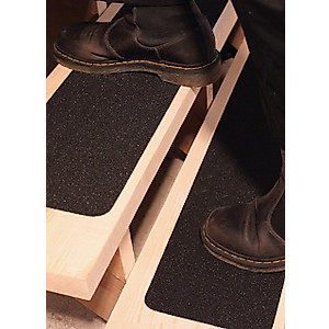 8”x30” Stair Treads Non-Slip Outdoor Tape – (10-Pack) Black Anti-Slip Strips