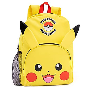 Pokemon Pikachu Backpack Set 4 Piece Lunch Box Water Bottle Pencil Case Set Yellow