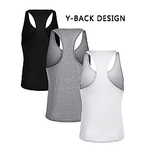 COOFANDY Men's 3-Pack Y-Back Gym Tank Tops Fitness Bodybuilding Tees