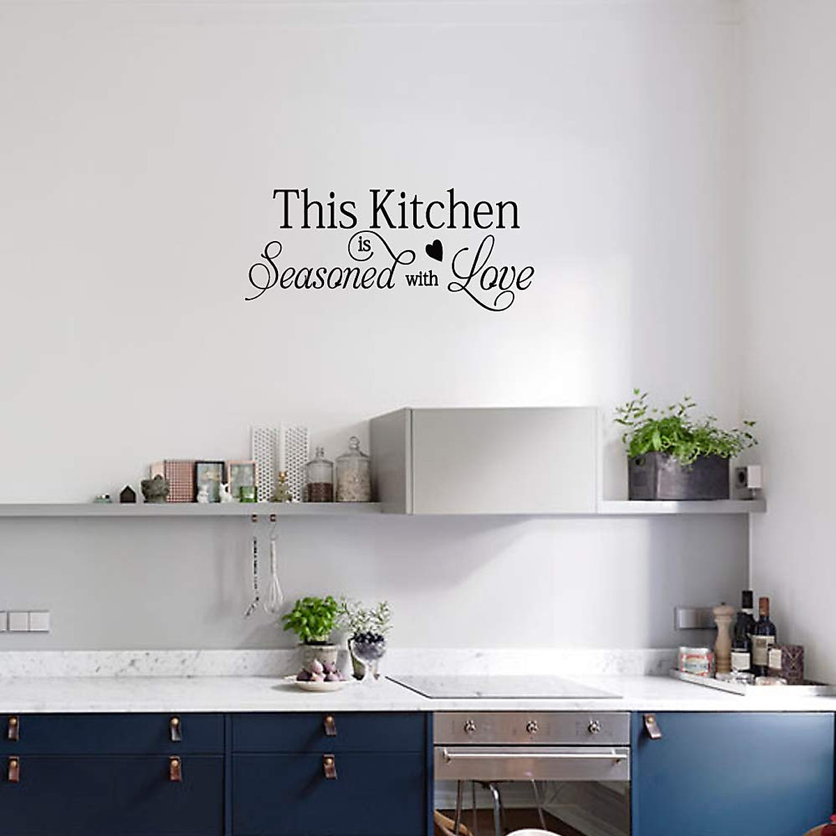 This Kitchen is Seasoned with Love Quotes Wall Stickers Kitchen Art Decorations Vinyl Home Décor