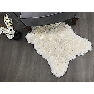 Sweet Home Flokati Collection Shag Abstract Area Rug, 2' x 3'3", Ivory