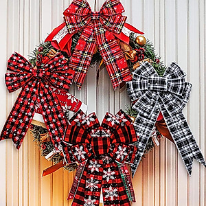 5 Style Christmas Wrapping Ribbons Grosgrain Satin Ribbons Snowflake Christmas Truck Tree elk Santa Claus 63mm Wide for Holiday Festival Gift DIY Craft Decor, 15 Yard Total