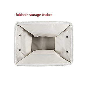 Aeiniwer MANZOO Storage Baskets for Shelves, Closet Storage Bins for Organization, Fabric Bins Cube W/Handles for Organizing Shelf Nursery Home Closet,3PC Pack,Grey/white