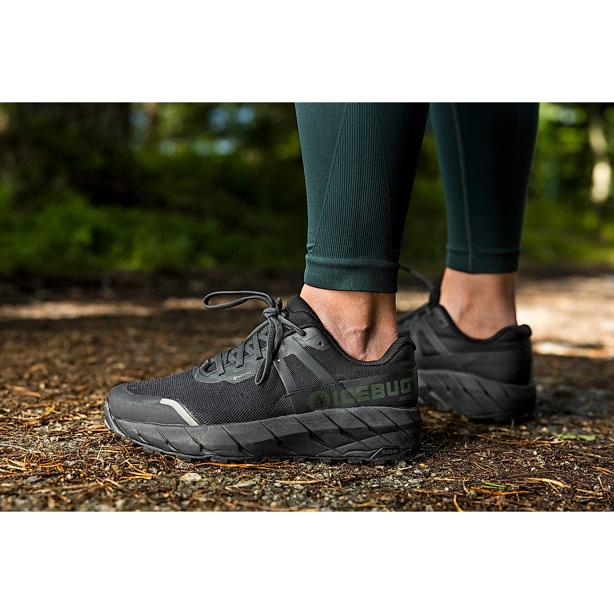 Icebug Womens Arcus RB9X GTX Road Running Shoe with Traction Sole, True Black, L09.0