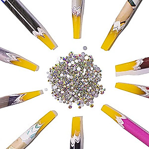Self Adhesive Resin Rhinestones Picker Pencil Nail Art Gem Crystal Pick up Tool Rhinestone Pickup Pen Long 10Pcs