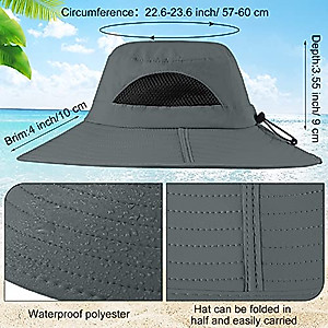 6 Pack Mens Sun Hats with UV Protection Waterproof Wide Brim Bucket Safari Hat for Men Women Foldable Sun Hats for Fishing Hiking Garden Safari Camping, 6 Colors